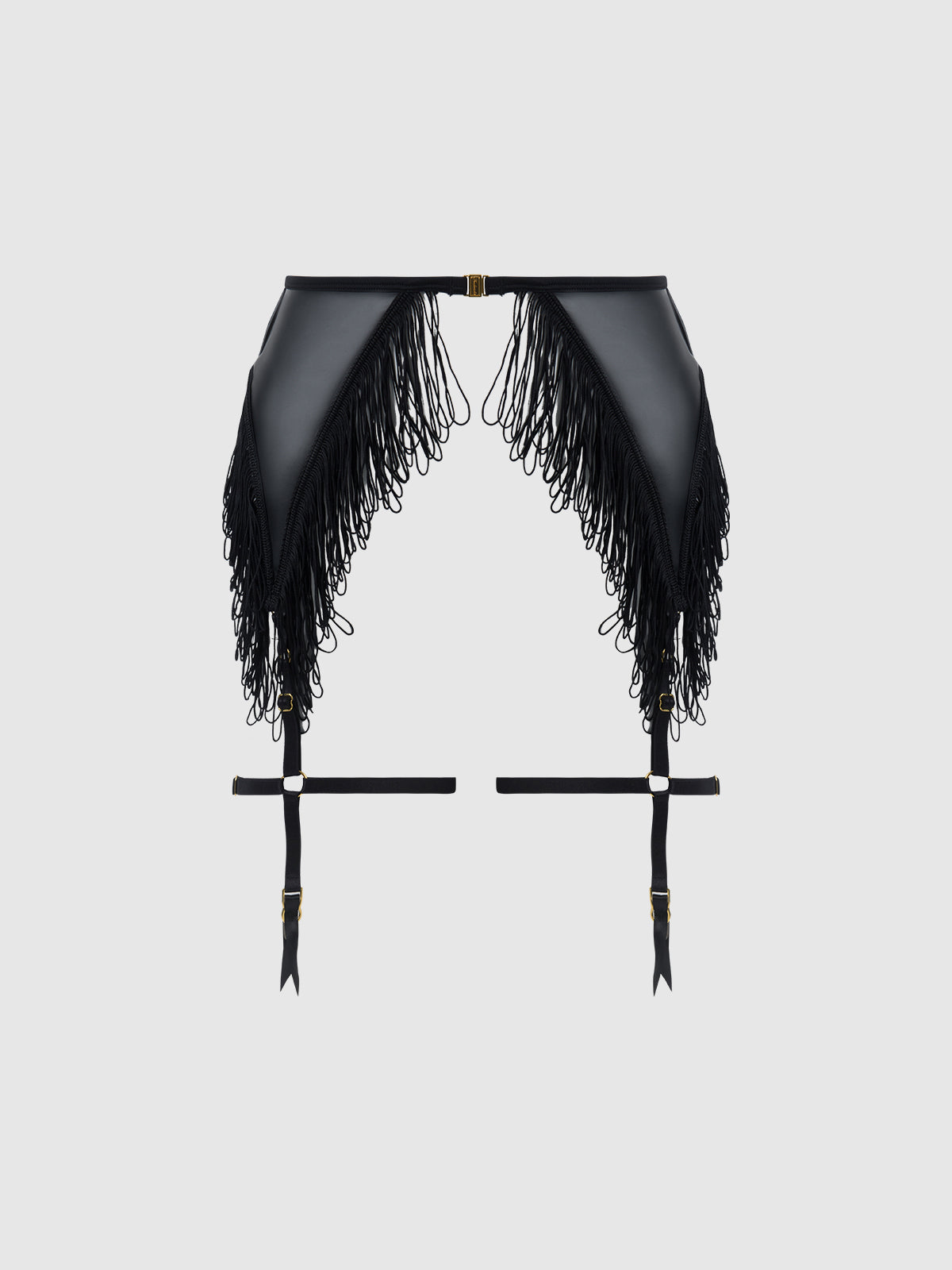 Hendrix Faux Leather & Fringe Garter Belt - Frederick's of Hollywood