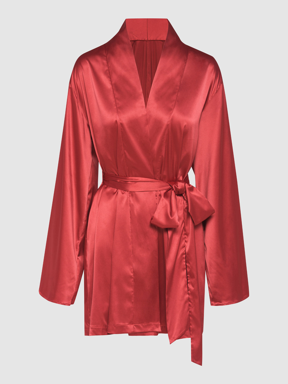 Petra Satin Short Robe - Frederick's of Hollywood