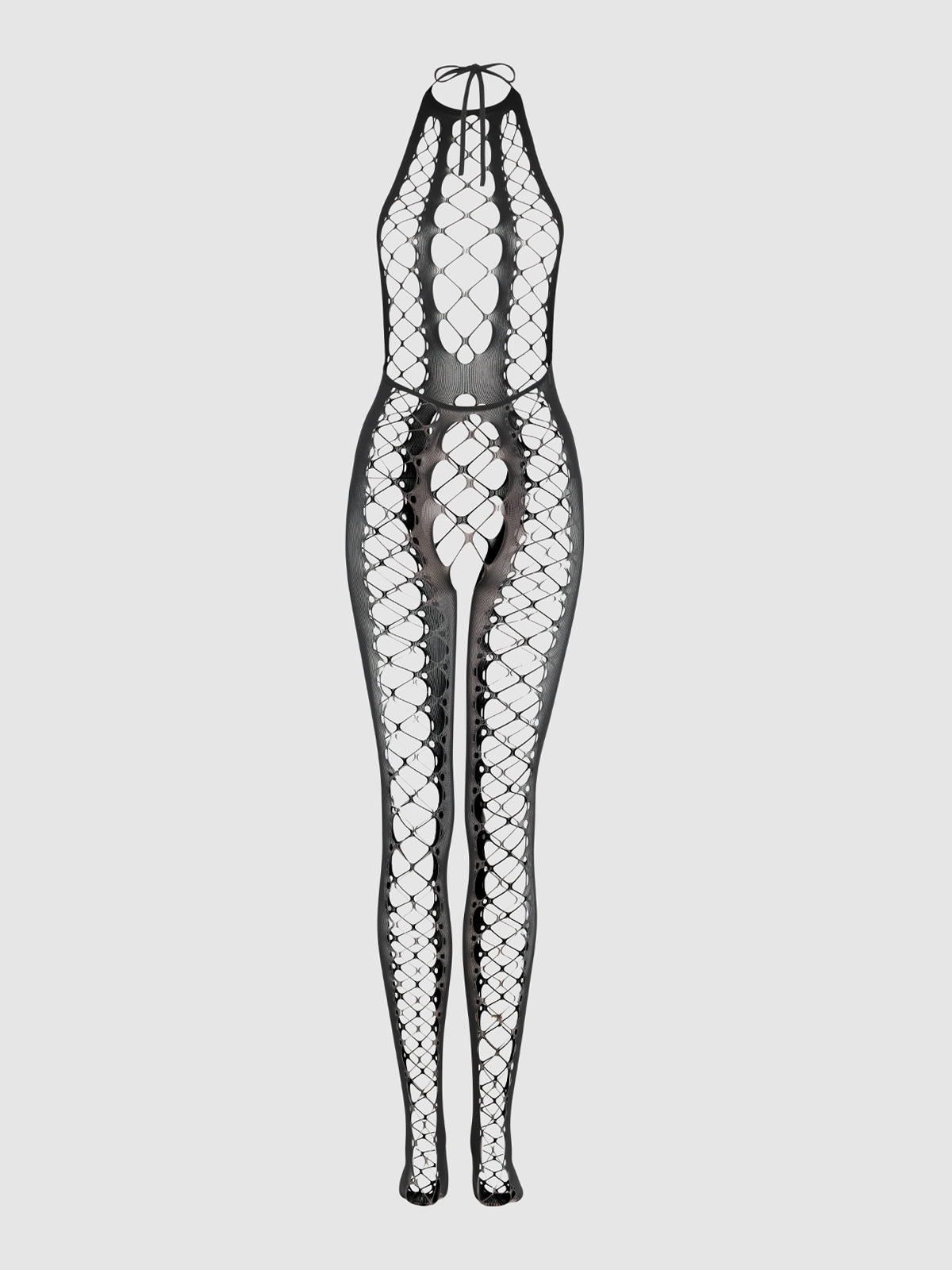 Halter Lattice Full Length Bodystocking - Frederick's of Hollywood