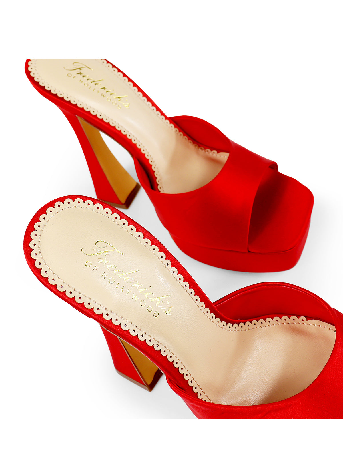 Elaina Platform Mule Heel - Red -Frederick's Of Hollywood