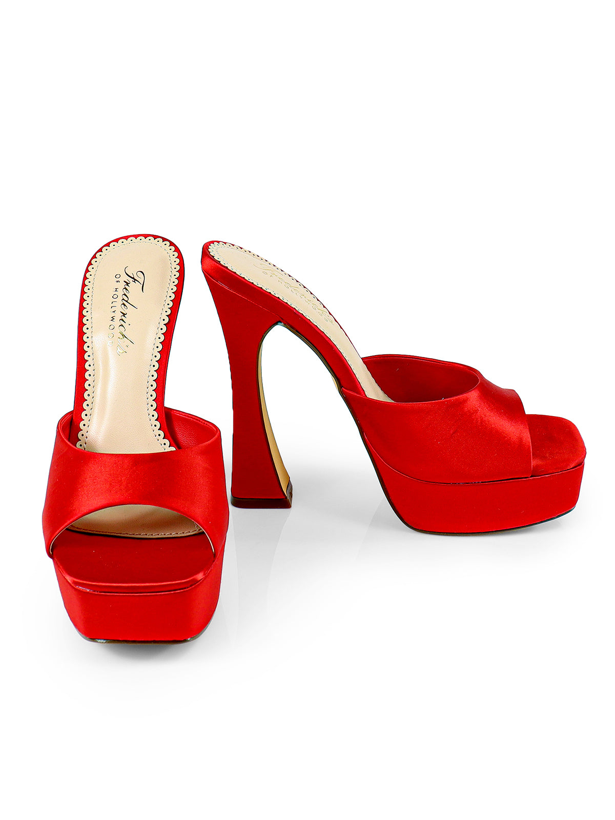 Elaina Platform Mule Heel - Red -Frederick's Of Hollywood