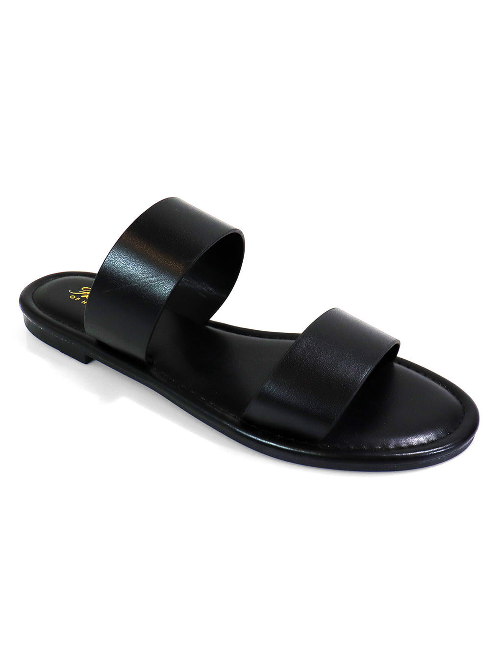 Janelle Double Band Flat Sandal - Frederick's of Hollywood