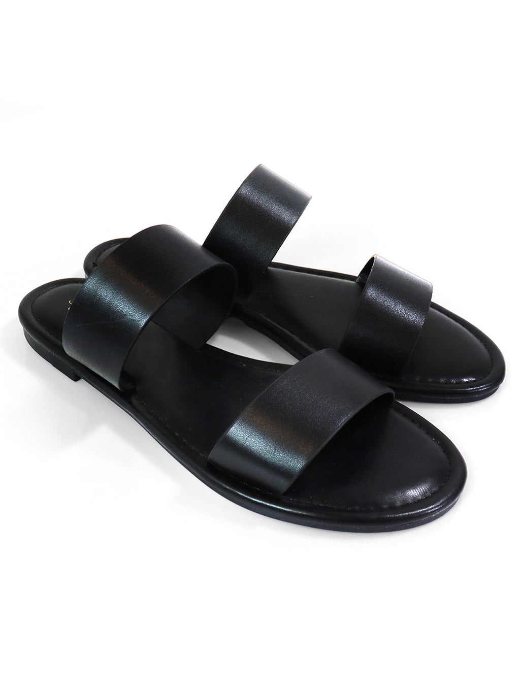 Janelle Double Band Flat Sandal - Frederick's of Hollywood