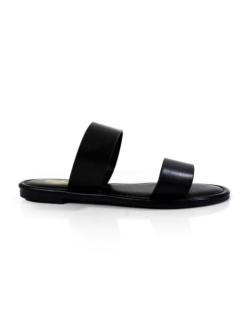 Janelle Double Band Flat Sandal - Frederick's of Hollywood