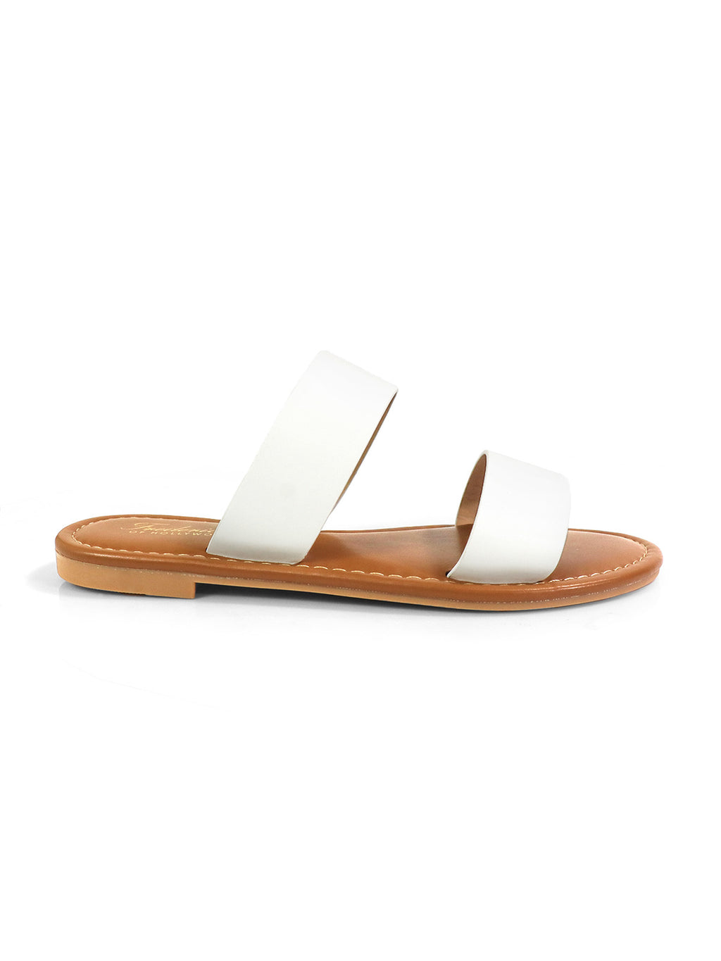 Janelle Double Band Flat Sandal - Frederick's of Hollywood