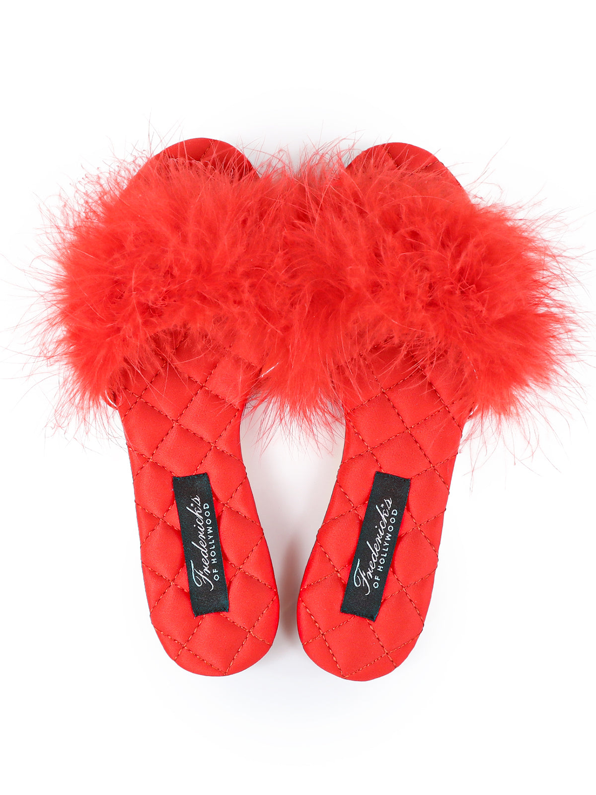 Maxim Feather Flat Sandal in Red - Frederick's Of Hollywood