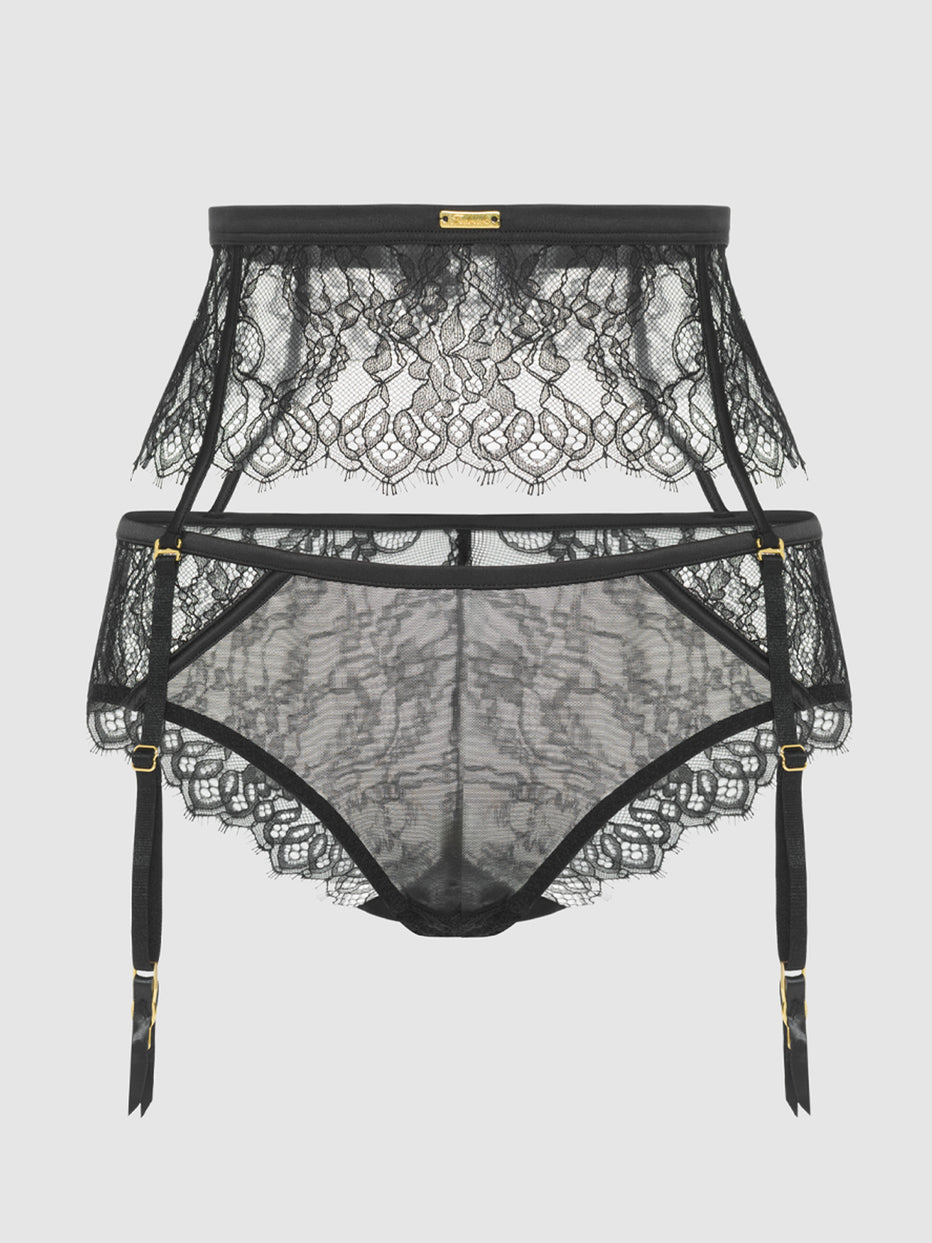 Rosalind Lace And Satin Hipster And Garter Belt Fredericks Of Hollywood