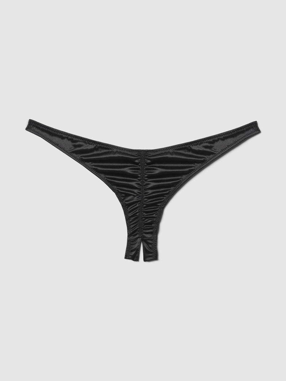 Petra Crotchless Satin Tanga - Fredericks of Hollywood – Frederick's of ...